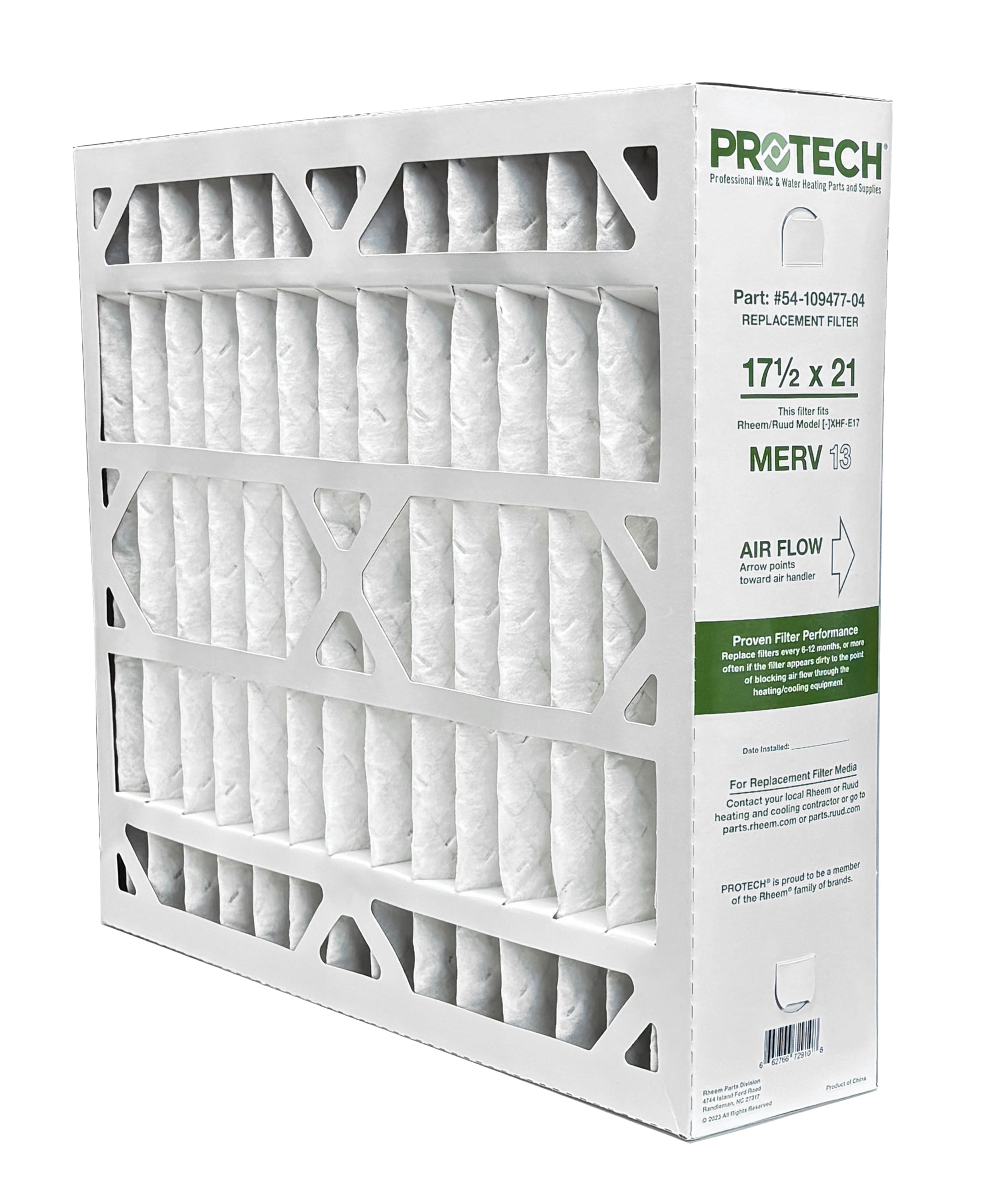 Rheem 54-109477-04 - 17.5" x 21" x 5" Exact-Fit Filter for Air Cleaner ...