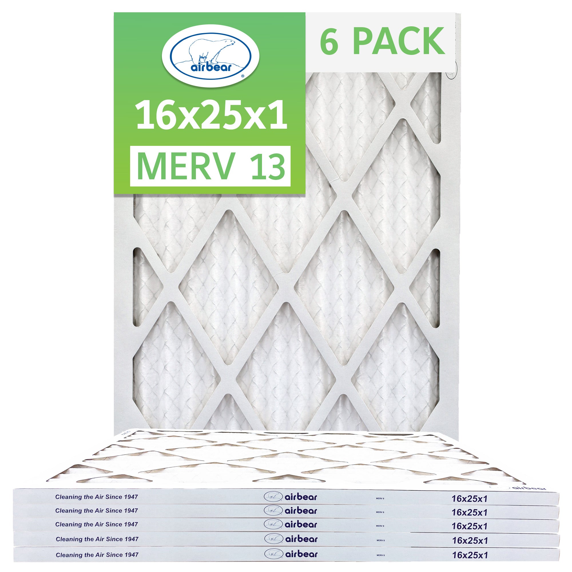 Trion Air Bear T13-16251-6P - 16" x 25" x 1" Pleated Air Filter (6-Pack ...